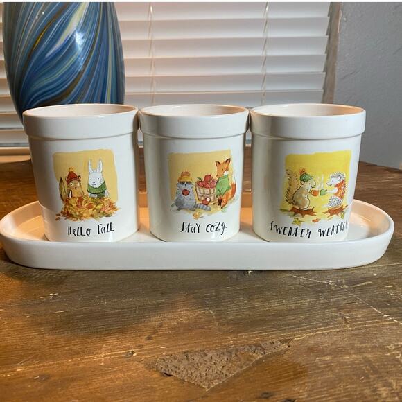 Rae Dunn | Accents | Rae Dunn 4 Pc Artisan Collection Hello Fall Stay ...